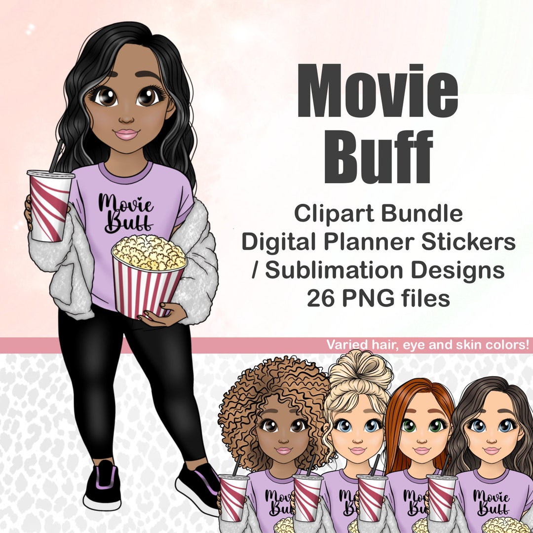 Movie Buff Clipart, Cute Popcorn Chibi PNG, Kawaii Cinema Printable ...
