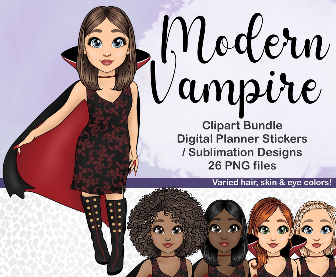 Hand Drawn Vampire Girl Clipart, Spooky Halloween Costume PNG, Fantasy ...