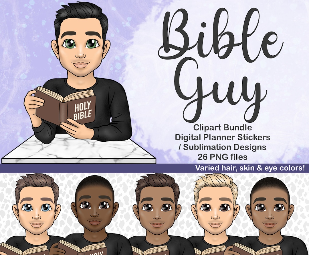 Bible Study Man Clipart, Christian Faith Guy PNG, Religious Devotional ...