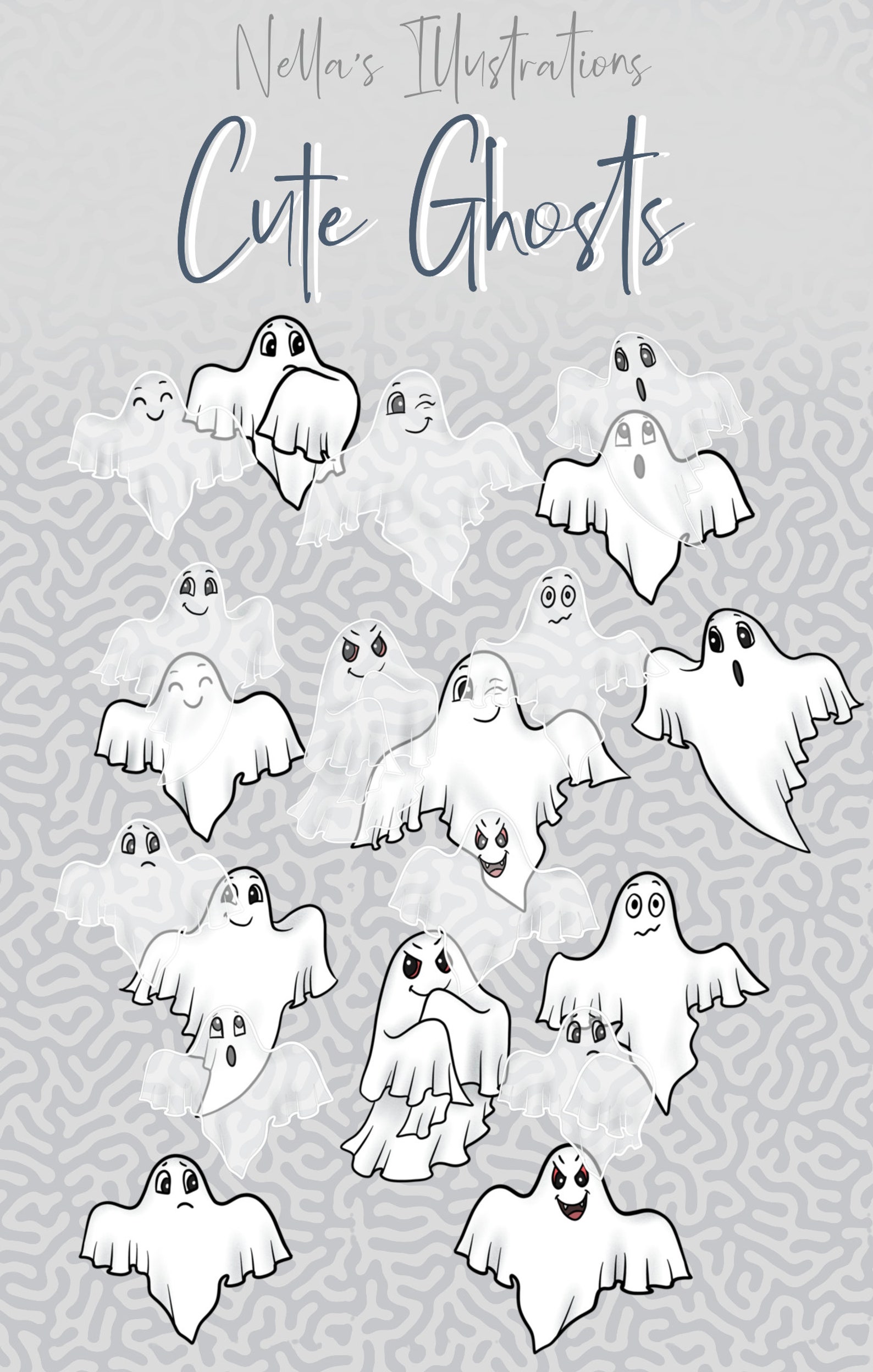 Cute Ghosts Clipart / Halloween Clipart / Kids Halloween - Etsy