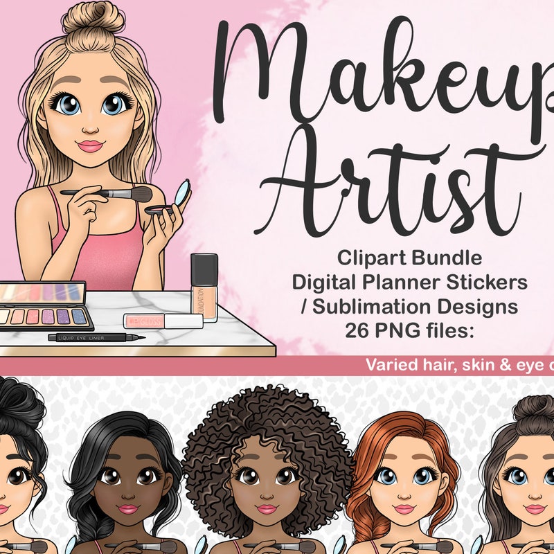 Makeup Artist Logo Design Cartoon - Etsy