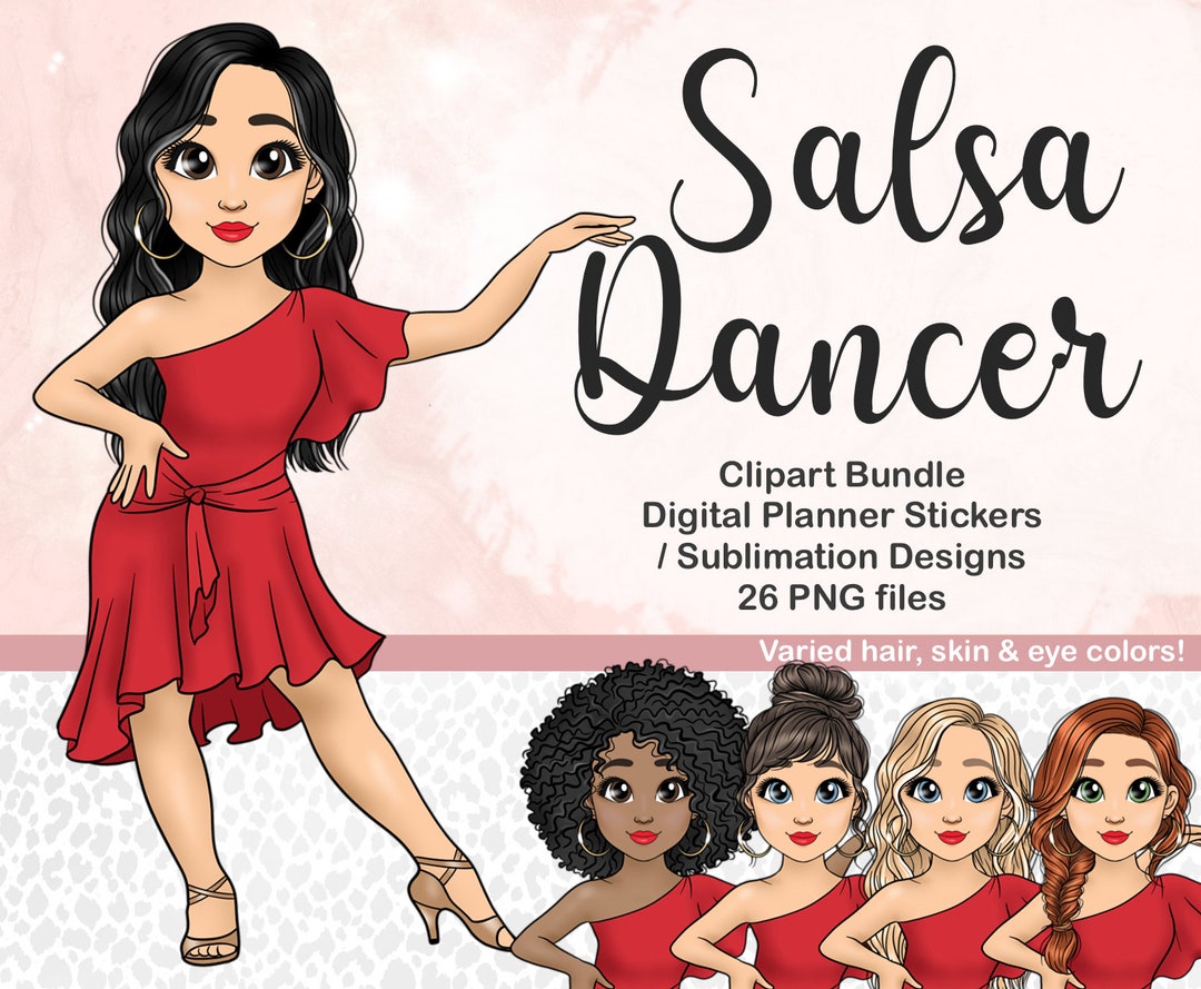 Salsa Dancer Clipart Girl, Latin Woman Dancing PNG, Flamenco Samba Lady ...