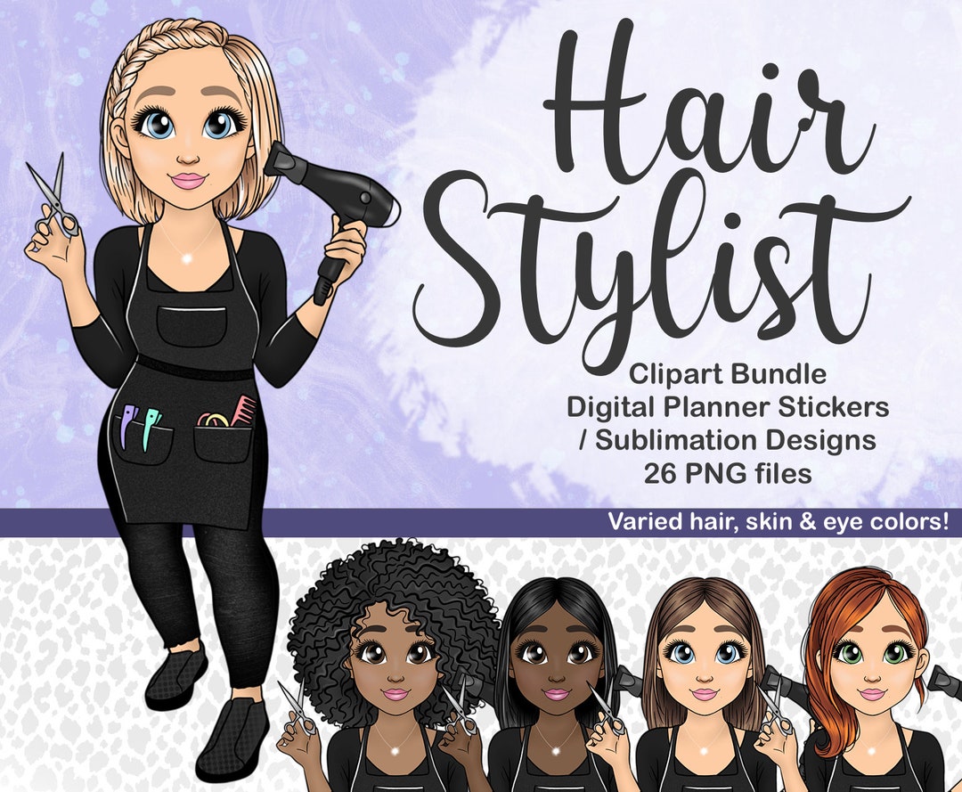 Hairdresser Clipart, Hair Salon Woman PNG, Beauty Fashion Girl Digital ...