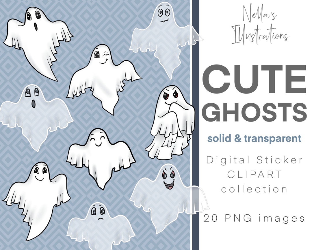 Cute Ghosts Clipart / Halloween Clipart / Kids Halloween Clipart ...