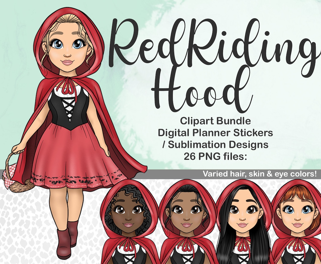 Girl in Red Riding Hood Costume PNG, Halloween Clipart, Fairytale ...