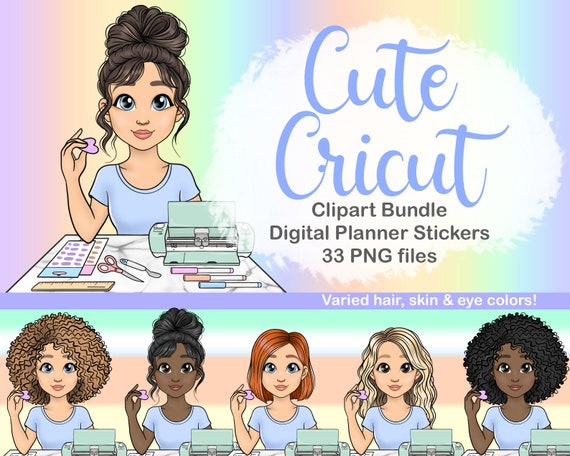 Cricut Creative Crafting Girl Clipart / Crafting Lady PNG / - Etsy