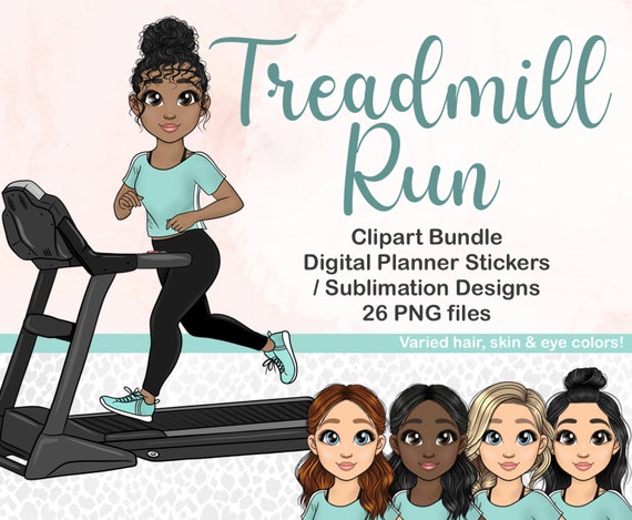 Woman On Treadmill Clipart