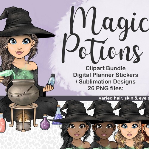 Witchy Girl With Black Cat PNG Halloween Clipart Cute Wicca - Etsy Canada