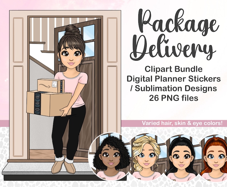 Cute Package Delivery Clipart, Kawaii Parcel Post Mail PNG, Goodnotes ...