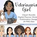 Vet Clipart, Veterinarian Girl PNG, Cute Puppy and Kitten Illustration ...