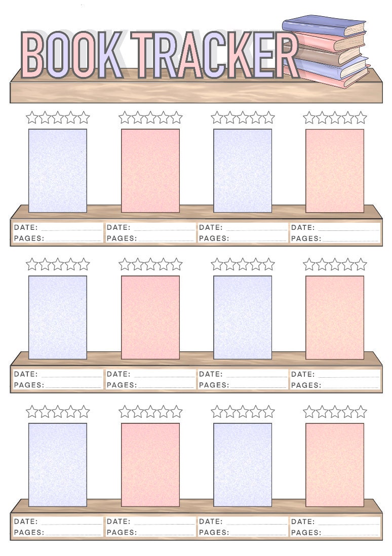 Pastel Cosy Book Lovers Clipart / Book Tracker / Reading - Etsy