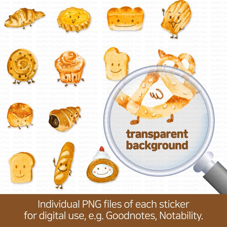 Cute Bakery Stickers, Digital Planner Stickers for Goodnote, Digital ...