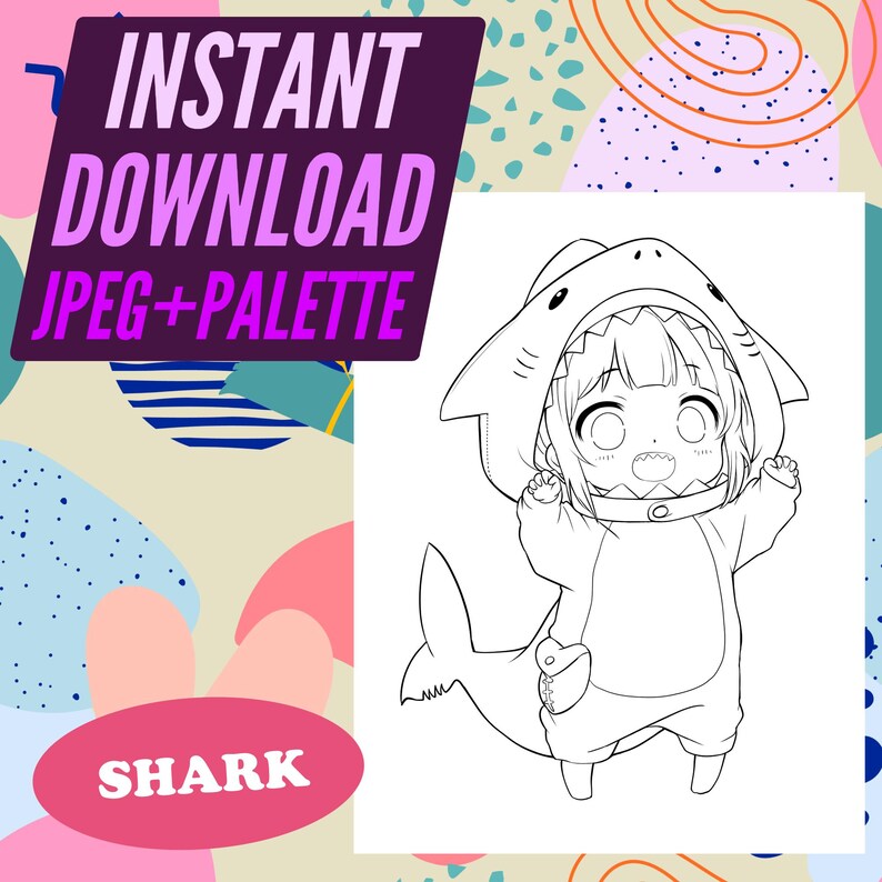 6 Kawaii Coloring Pages With Colorful Sample ㅣ Printable Coloring ㅣ ...
