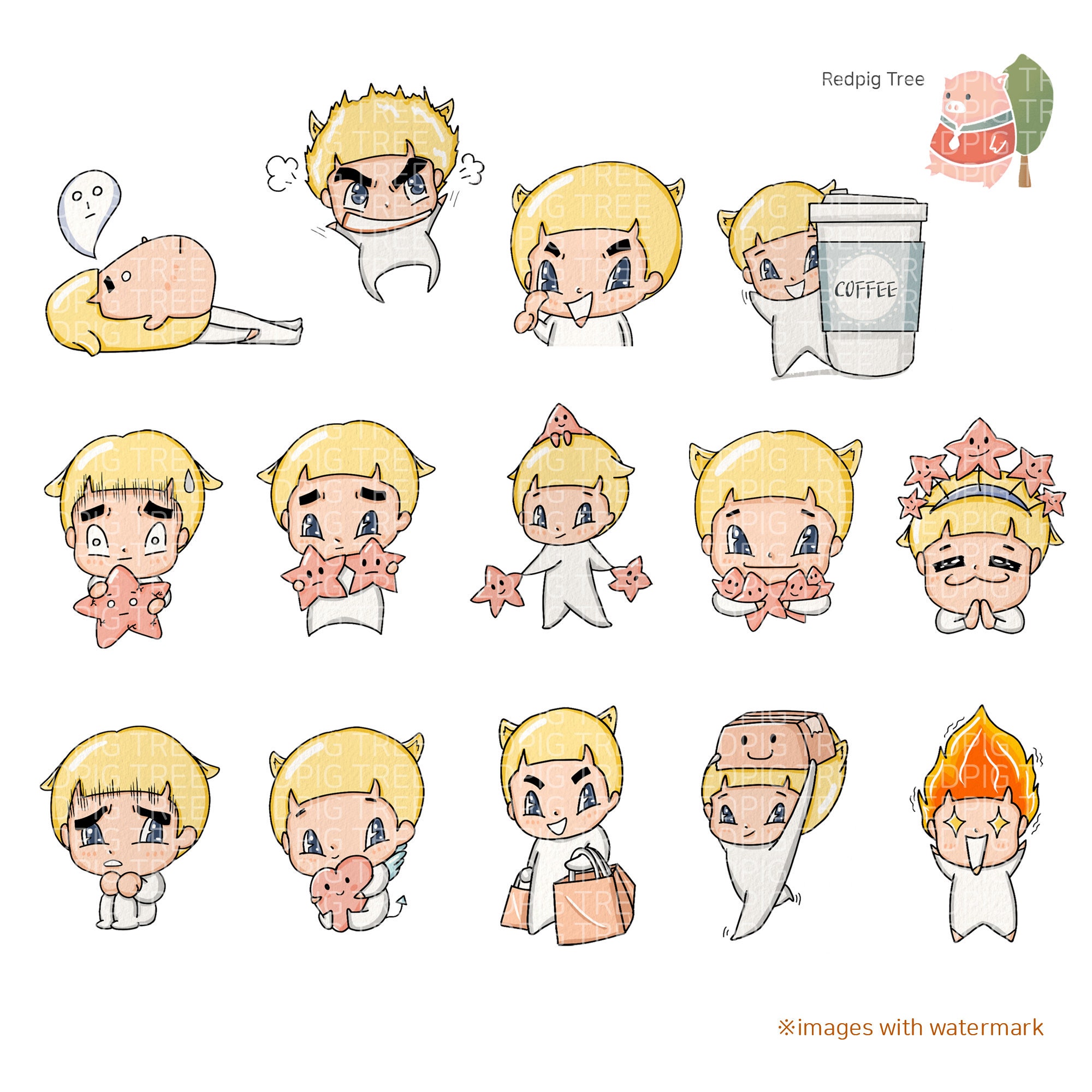 Cute Boy, Printable Sticker, Digital Stickers, Goodnotes Sticker, Card ...