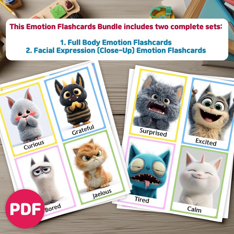 Printable Emotion Flashcards for Kids, Social Emotiotional Learning ...