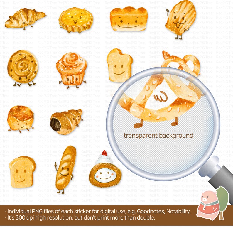 Cute Bakery Stickers Digital Planner Stickers for Goodnote | Etsy
