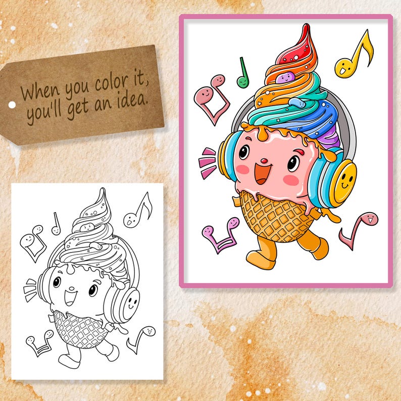 15 Cute Dessert and Bread Coloring Pages : Printable Coloring - Etsy
