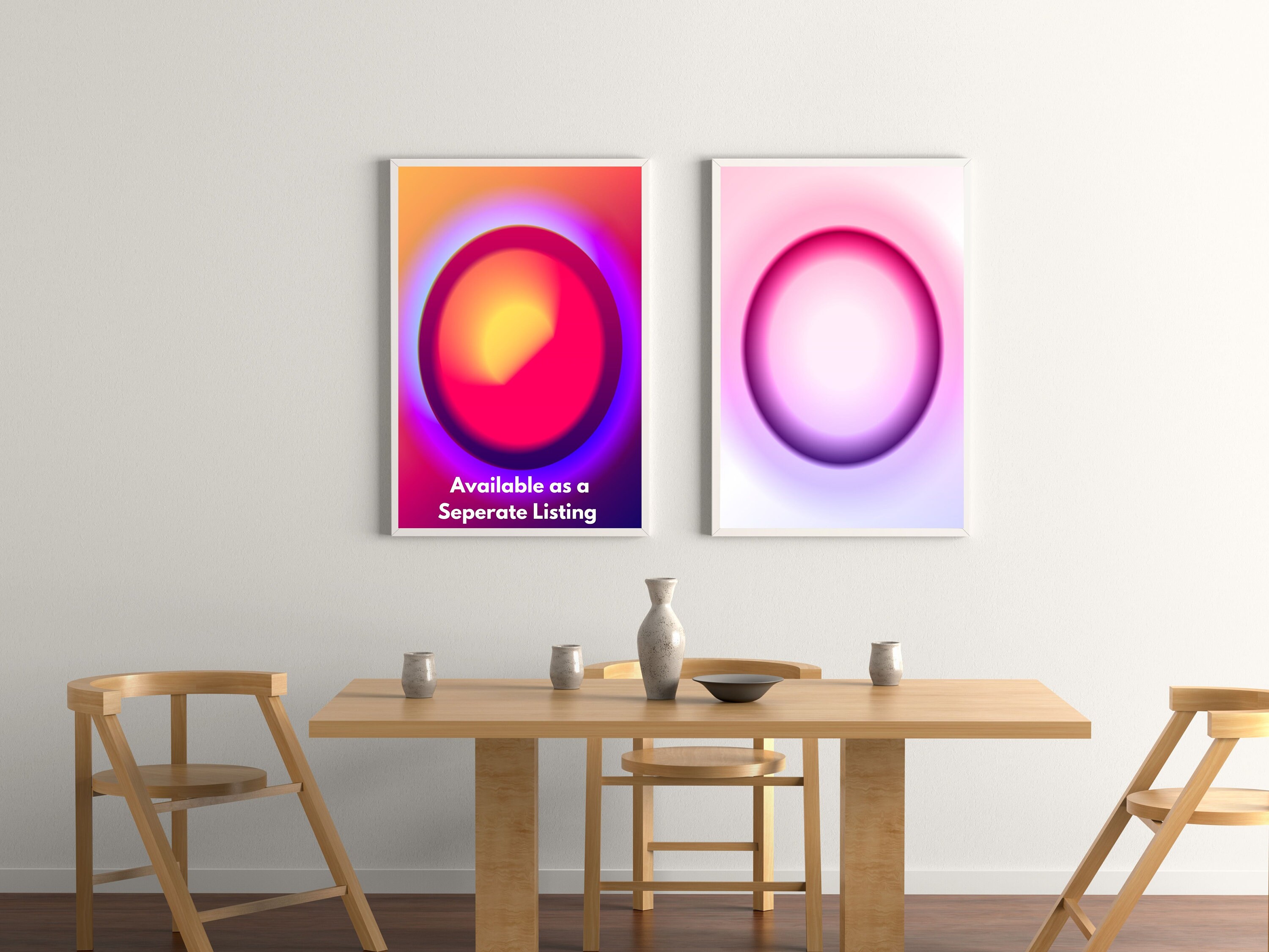 Gradient Aura Poster, Gradient Circle Poster, Original Wall Decor, Aura ...
