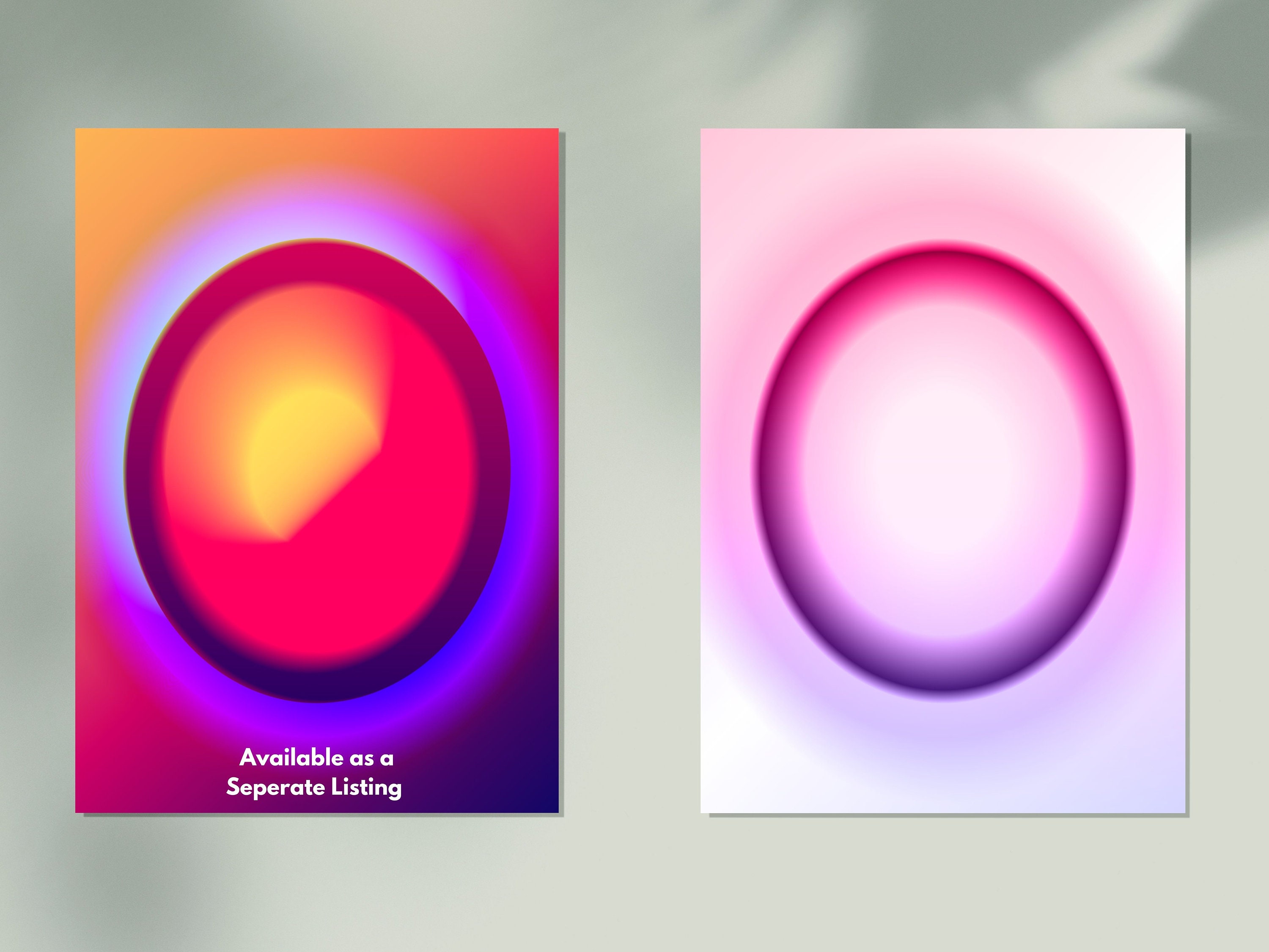 Gradient Aura Poster, Gradient Circle Poster, Original Wall Decor, Aura ...
