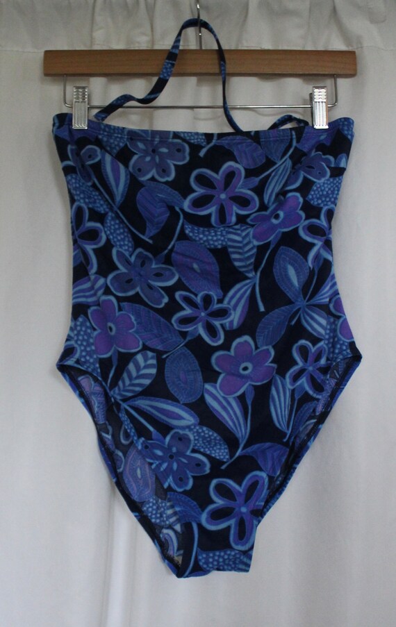 90s Purple Floral One Piece Swimsuit Gem
