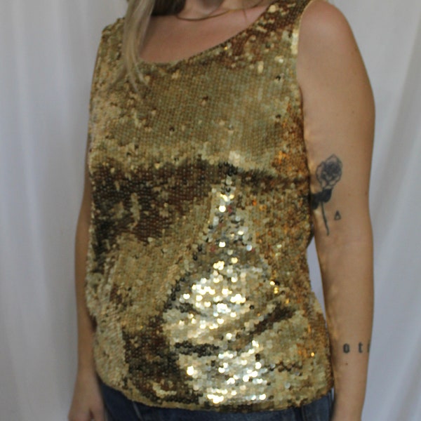 Gold Sequin Top - Etsy