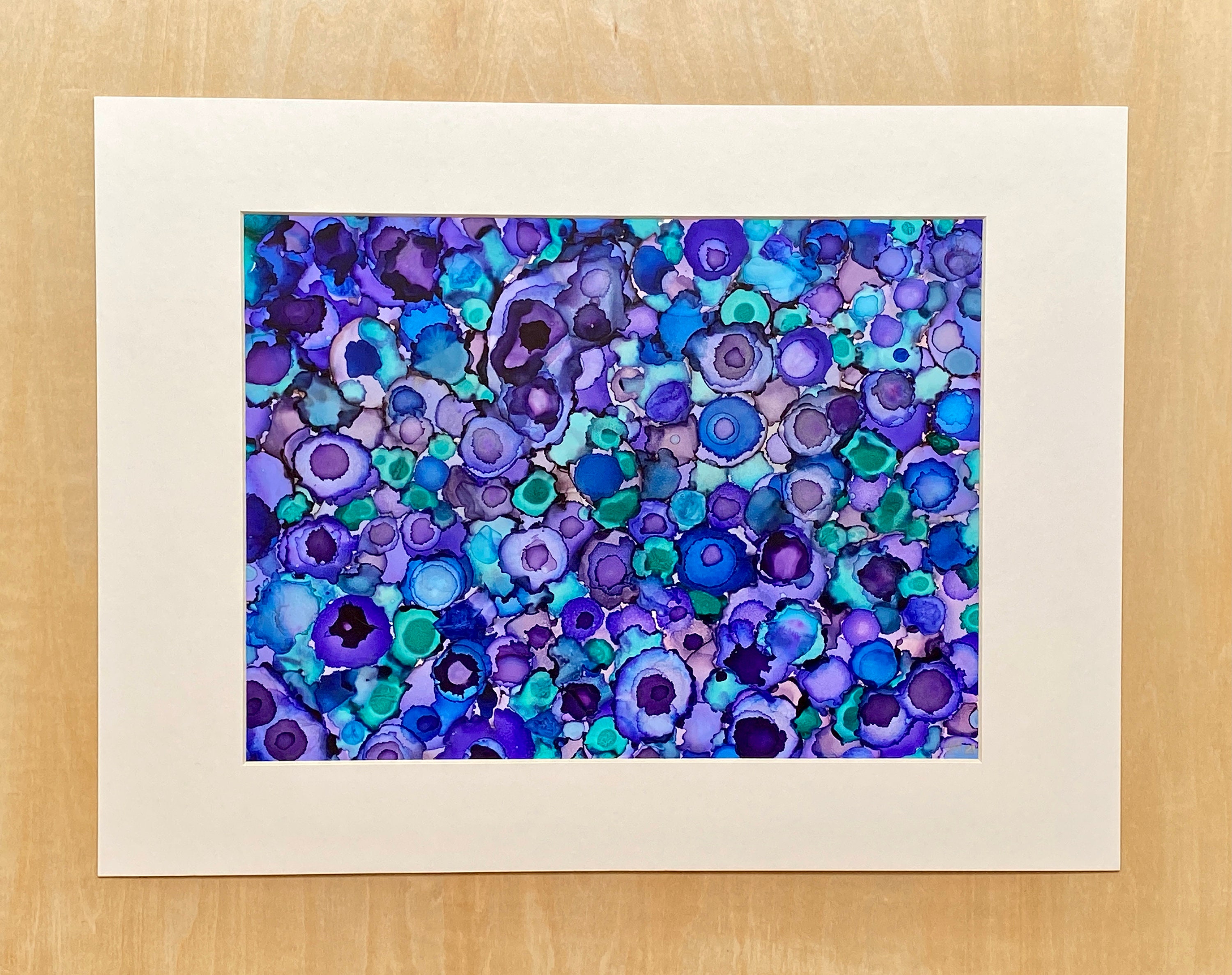 Bluebells Alcohol Ink Painting / Original Artwork Matted, Framed 12 X ...