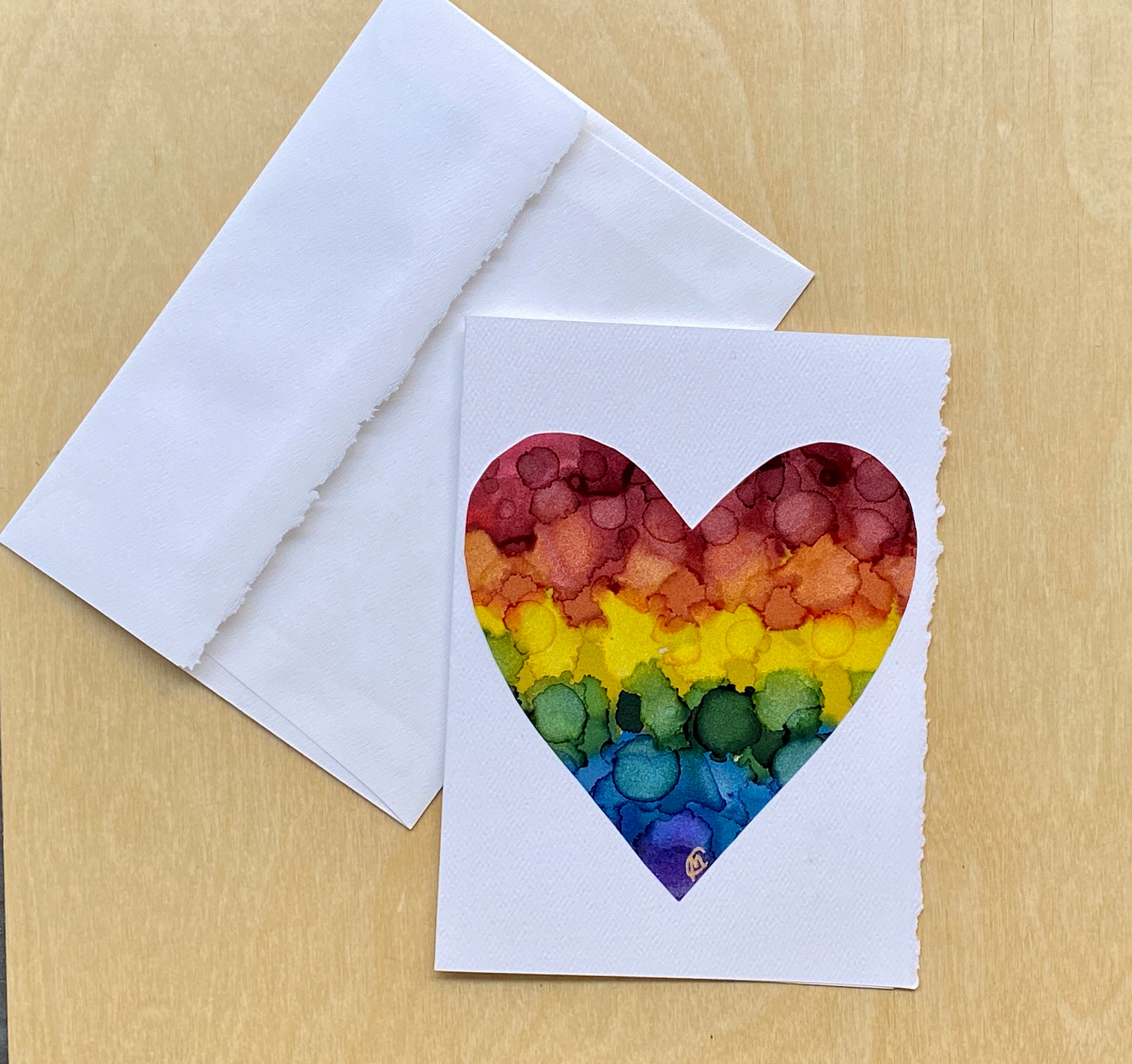 Glittery Rainbow Heart Card / Hand Painted Valentine Love - Etsy