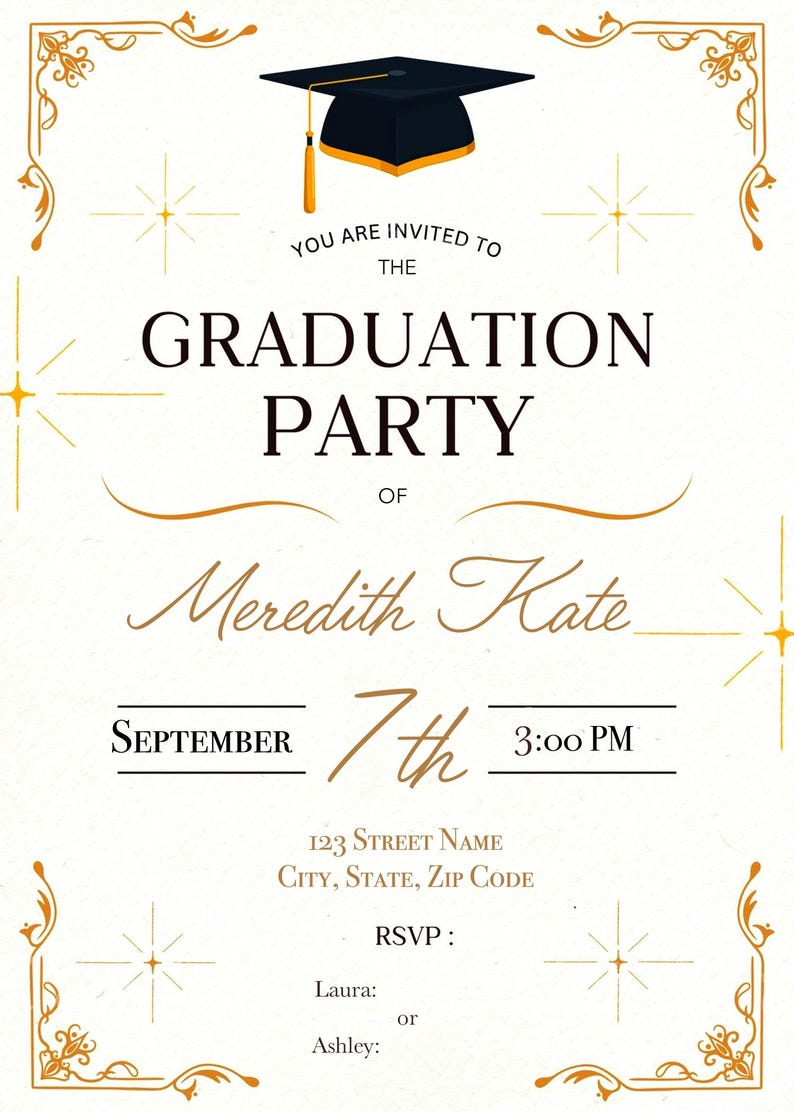 Printable Timeless Graduation Invitation - Etsy Canada