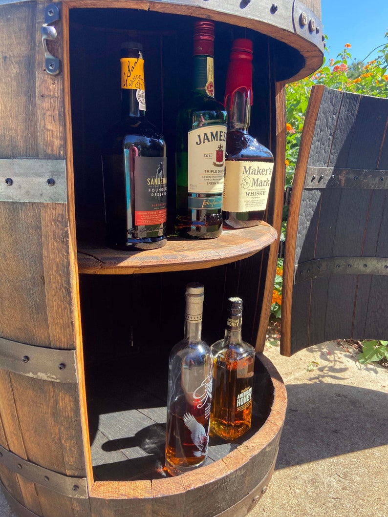 Barrel Cabinet Reclaimed Whiskey Bourbon Barrel Rustic and - Etsy