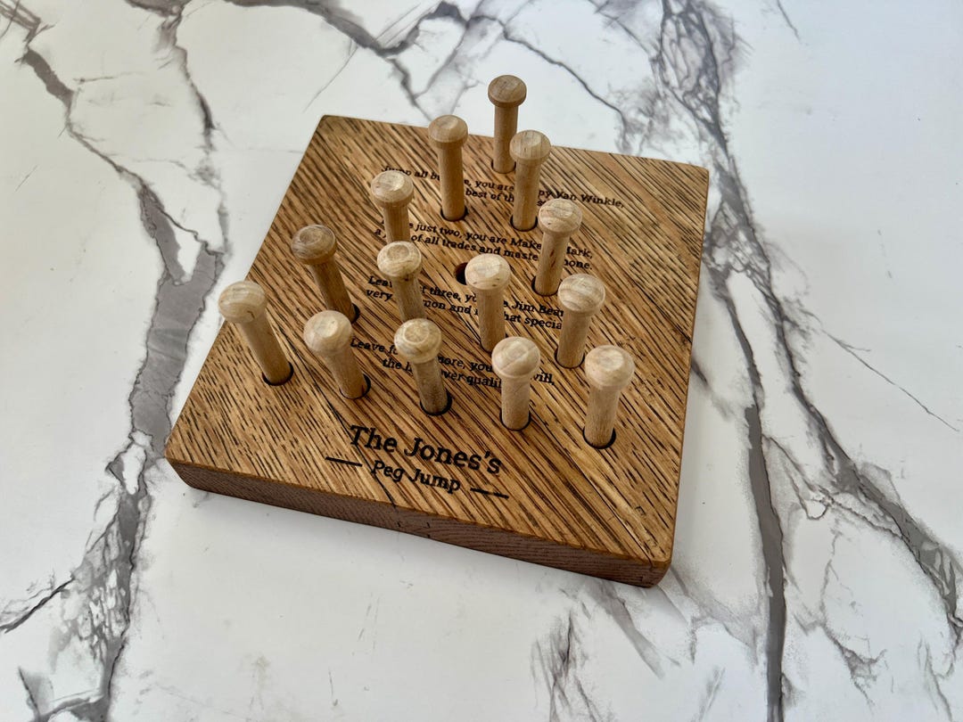 Peg Jump Solitaire Game, Made From Reclaimed Whiskey Bourbon Barrels ...