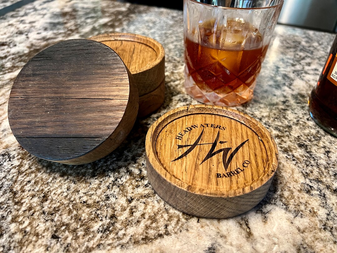 Coasters, Set of 4, Made From Reclaimed Whiskey Bourbon Barrels FREE US ...