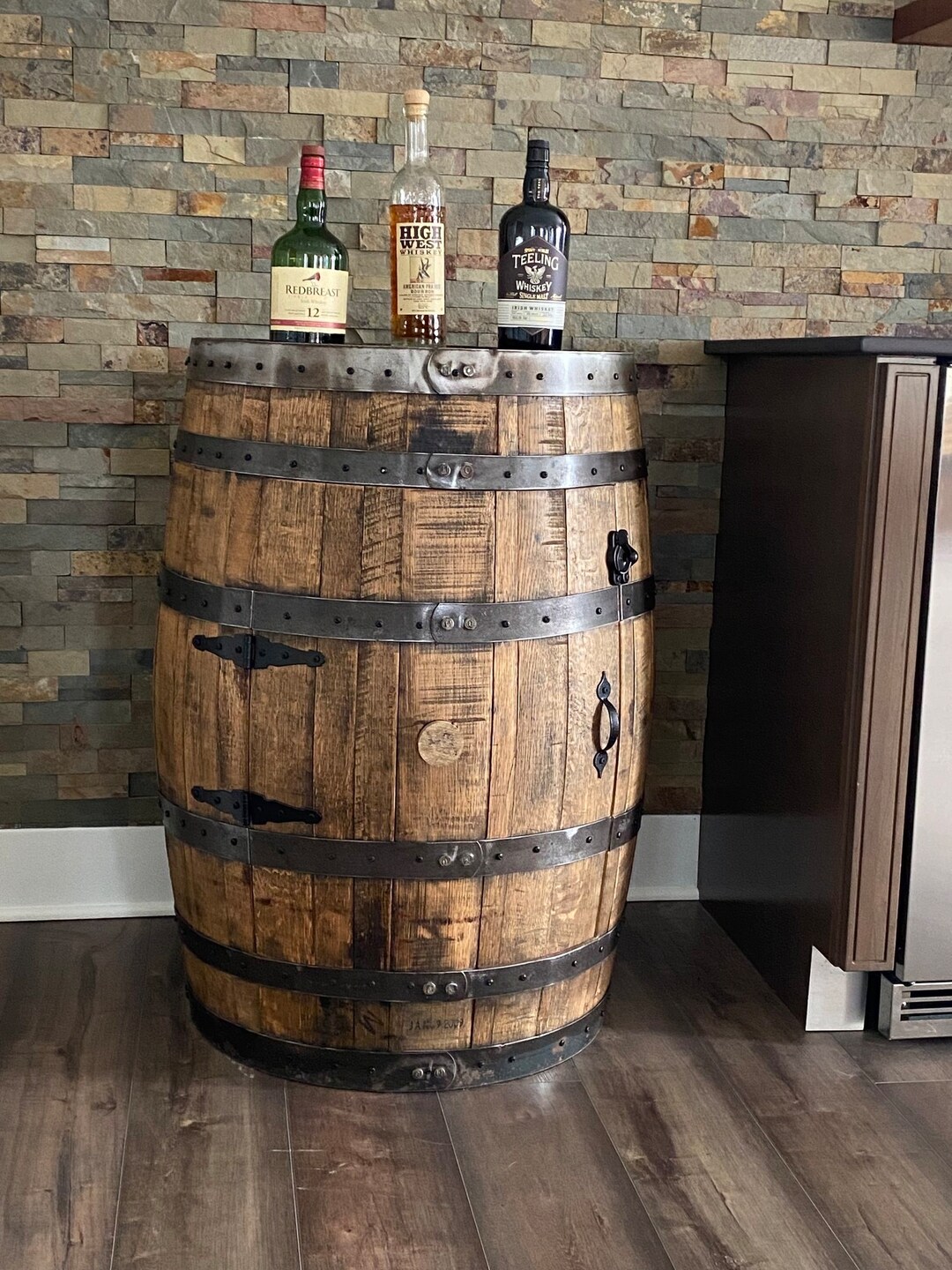 Barrel Cabinet, Reclaimed Whiskey Bourbon Barrel, Rustic and Unique ...
