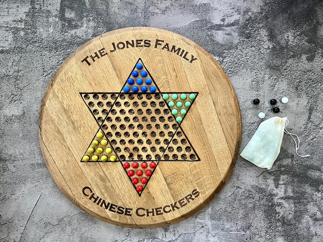 Chinese Checkers, 2-6 Player Game, Made From Reclaimed Whiskey Bourbon ...