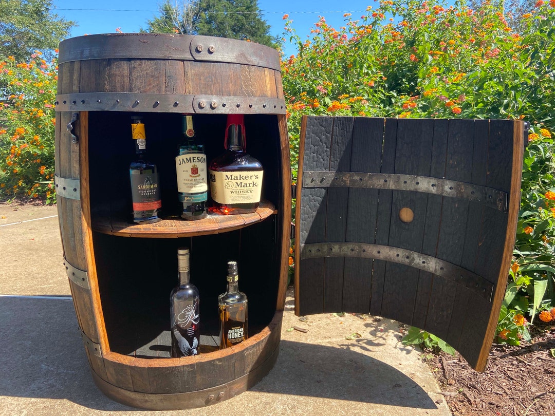 Barrel Cabinet Reclaimed Whiskey Bourbon Barrel Rustic and - Etsy