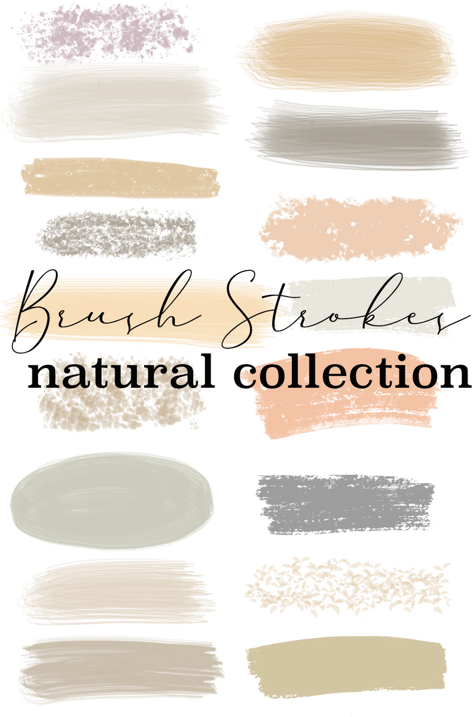 Instagram Story Stickers Brush Strokes Natural Collection 20+ Stickers ...