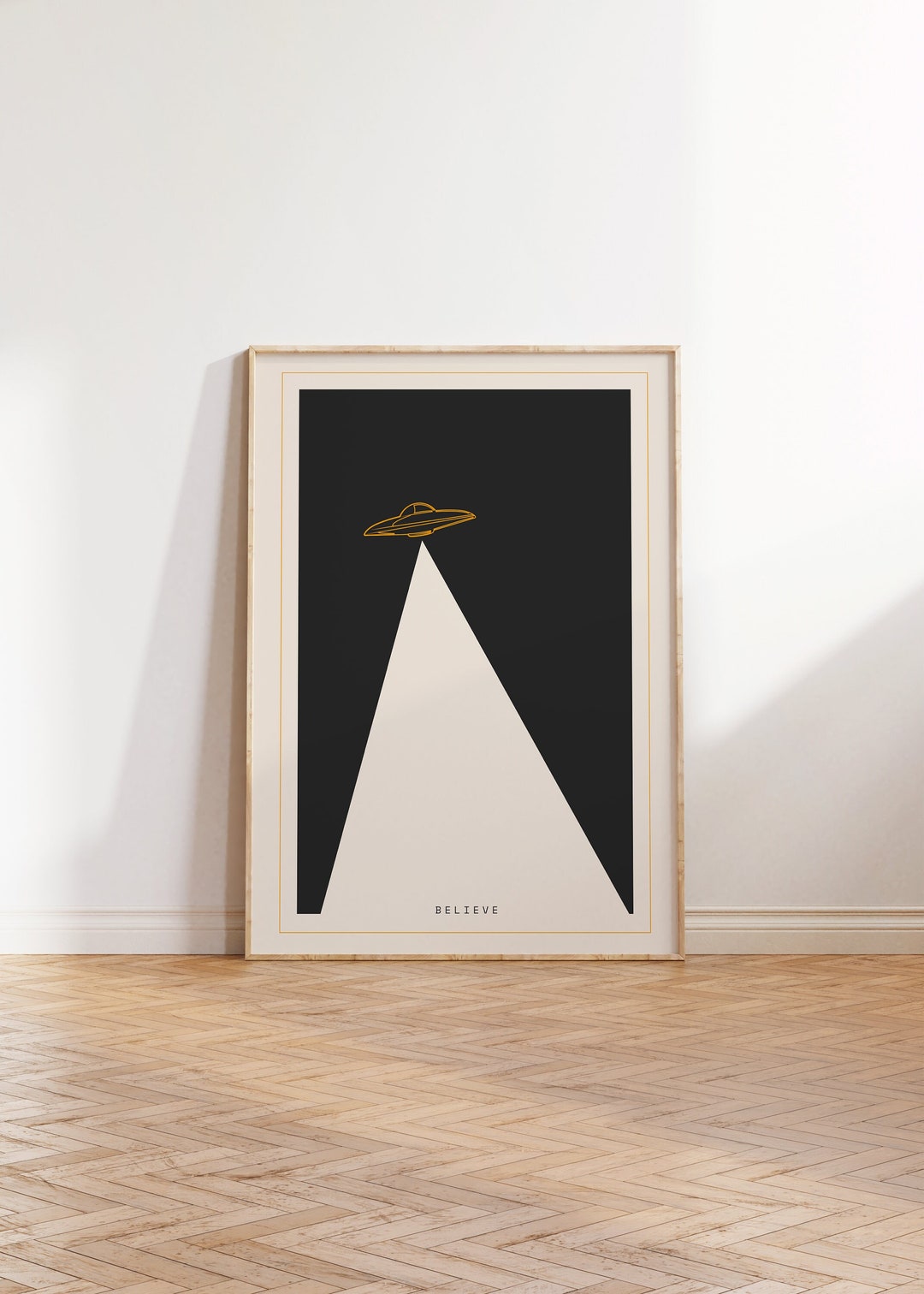 Mid Century Modern, UFO Believe, Ufo Poster, Printable Wall Art, Décor ...