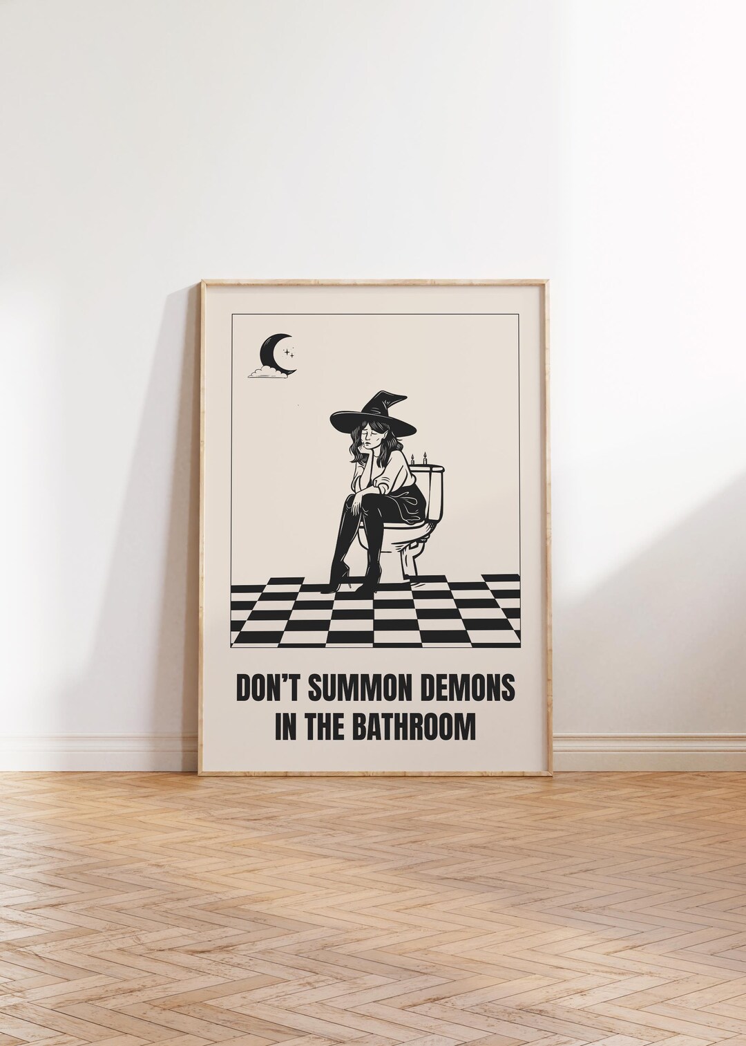 Please Don't Summon Demons, Bathroom Print, Trendy Bathroom Print ...