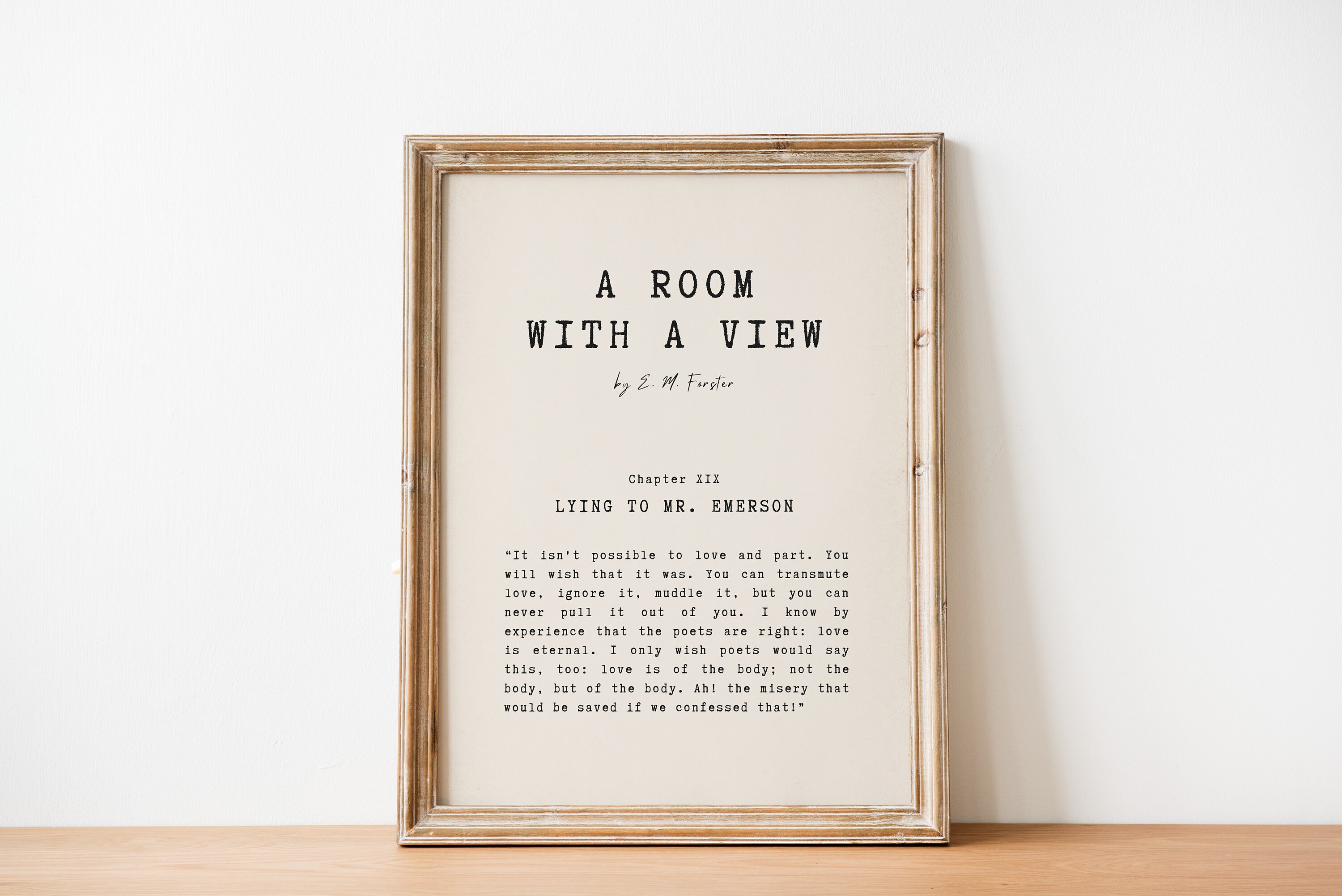 A Room With a View, Book Print, Book Page, Book Wall Art, Wall Art ...
