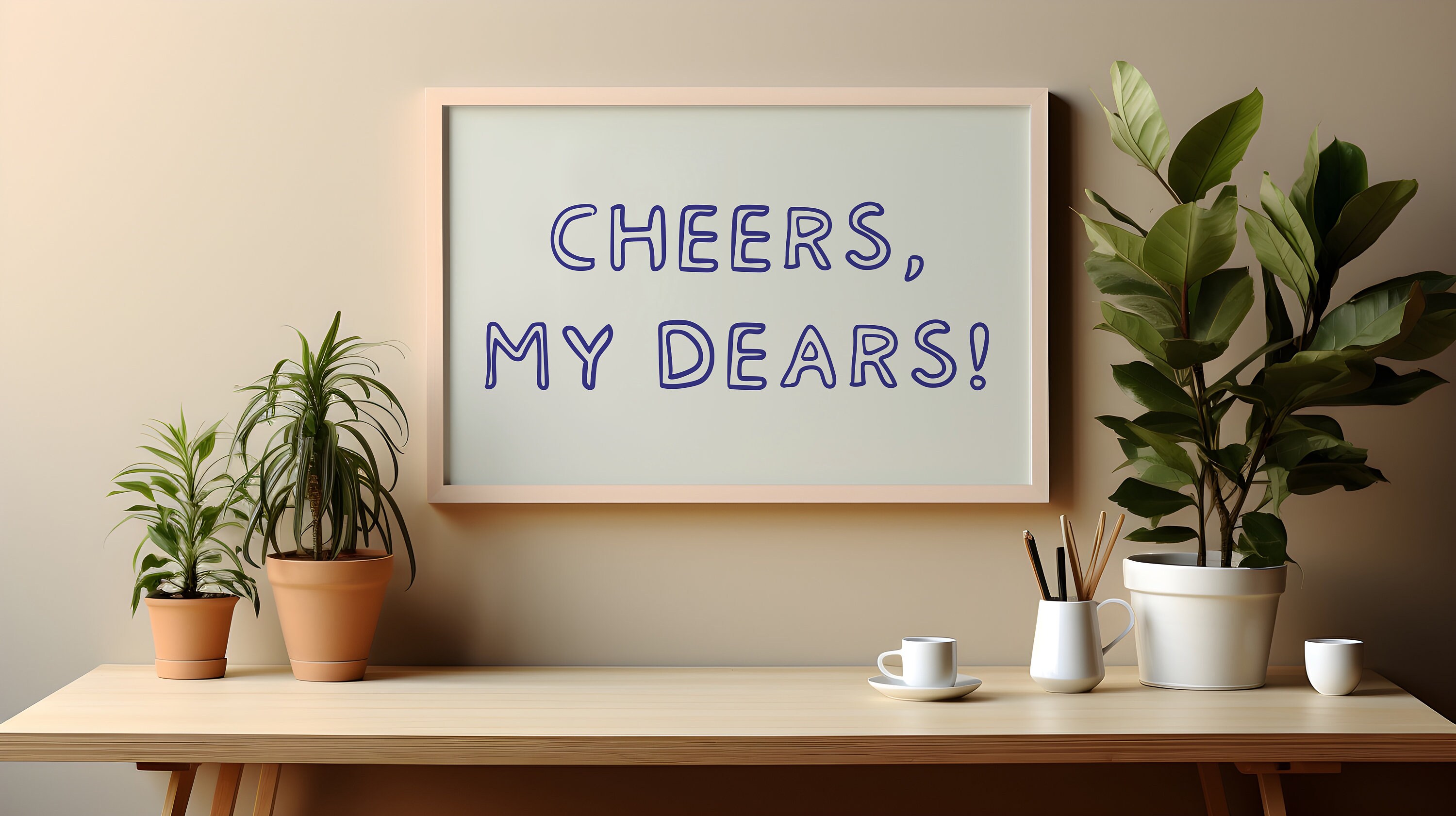 Cheers My Dears Horizontal Print, Mid Century Print, Aesthetic Art ...