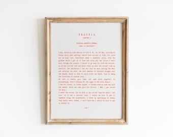 Dracula Digital Print Bram Stoker Wall Art Classic - Etsy
