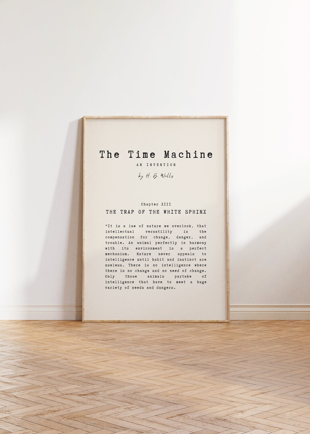 The Time Machine by H. G. Wells, Book Print, Vintage Page, Book Wall ...
