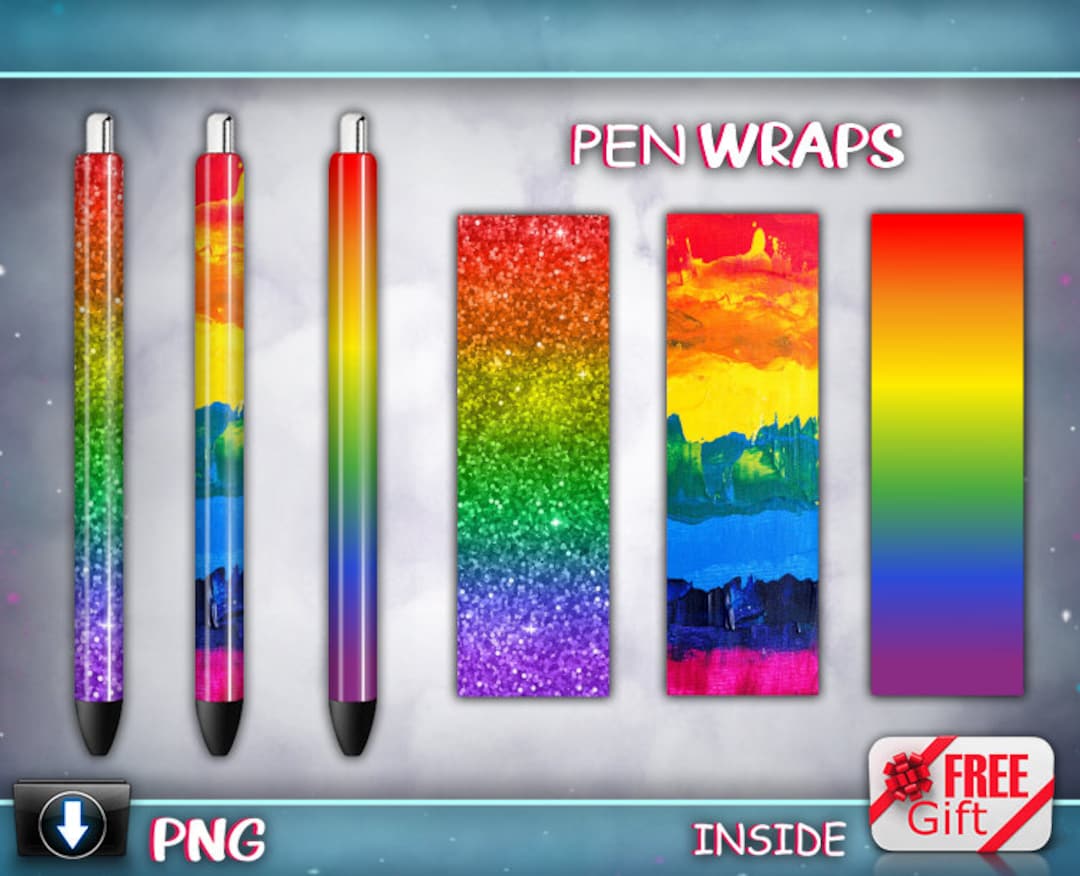 LGBT Rainbow Pen Wrap/pride Pen Wrap/pride Flag Png/pride Flag Pen Wrap ...