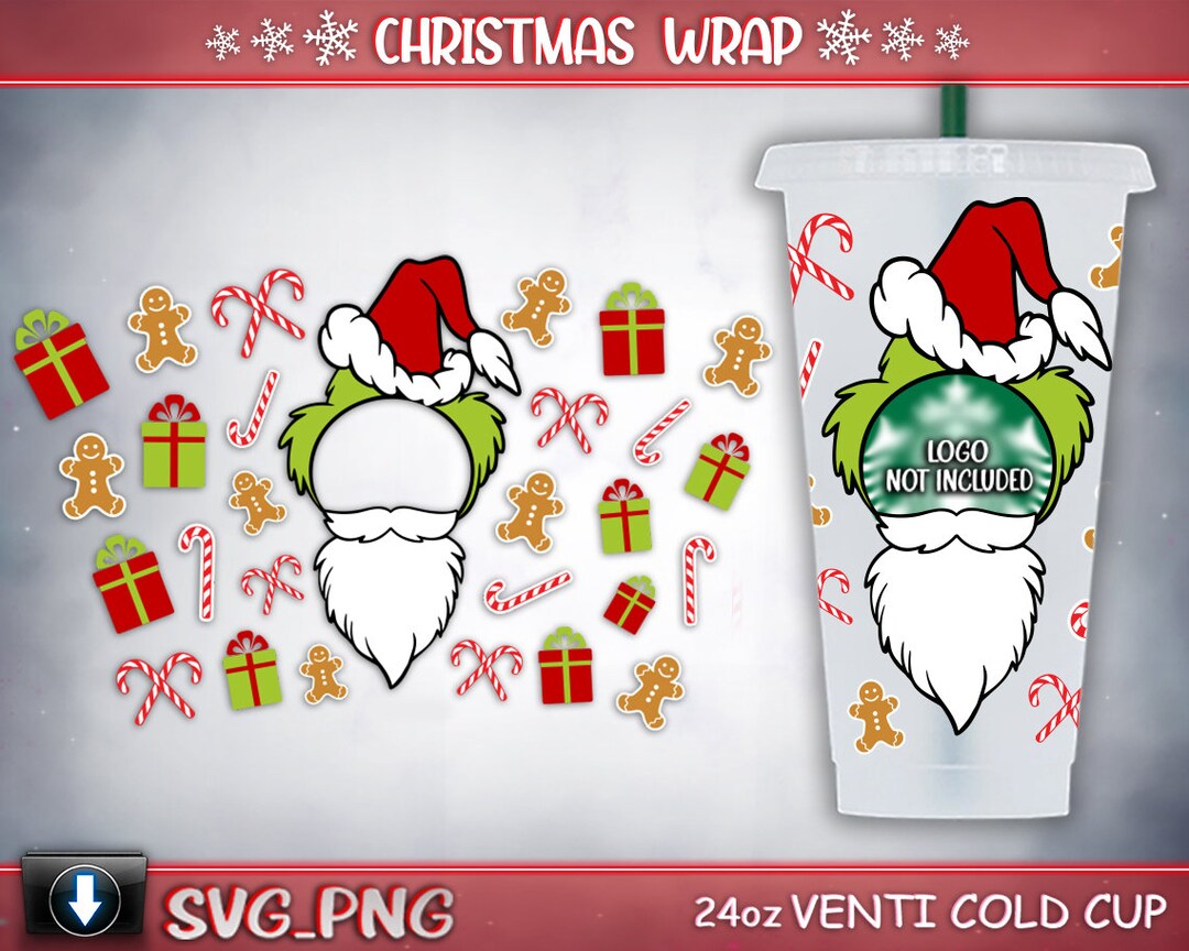 Christmas Cup Full Wrap Svg. Christmas Wrap Cold Cup. Full Wrap 24oz ...