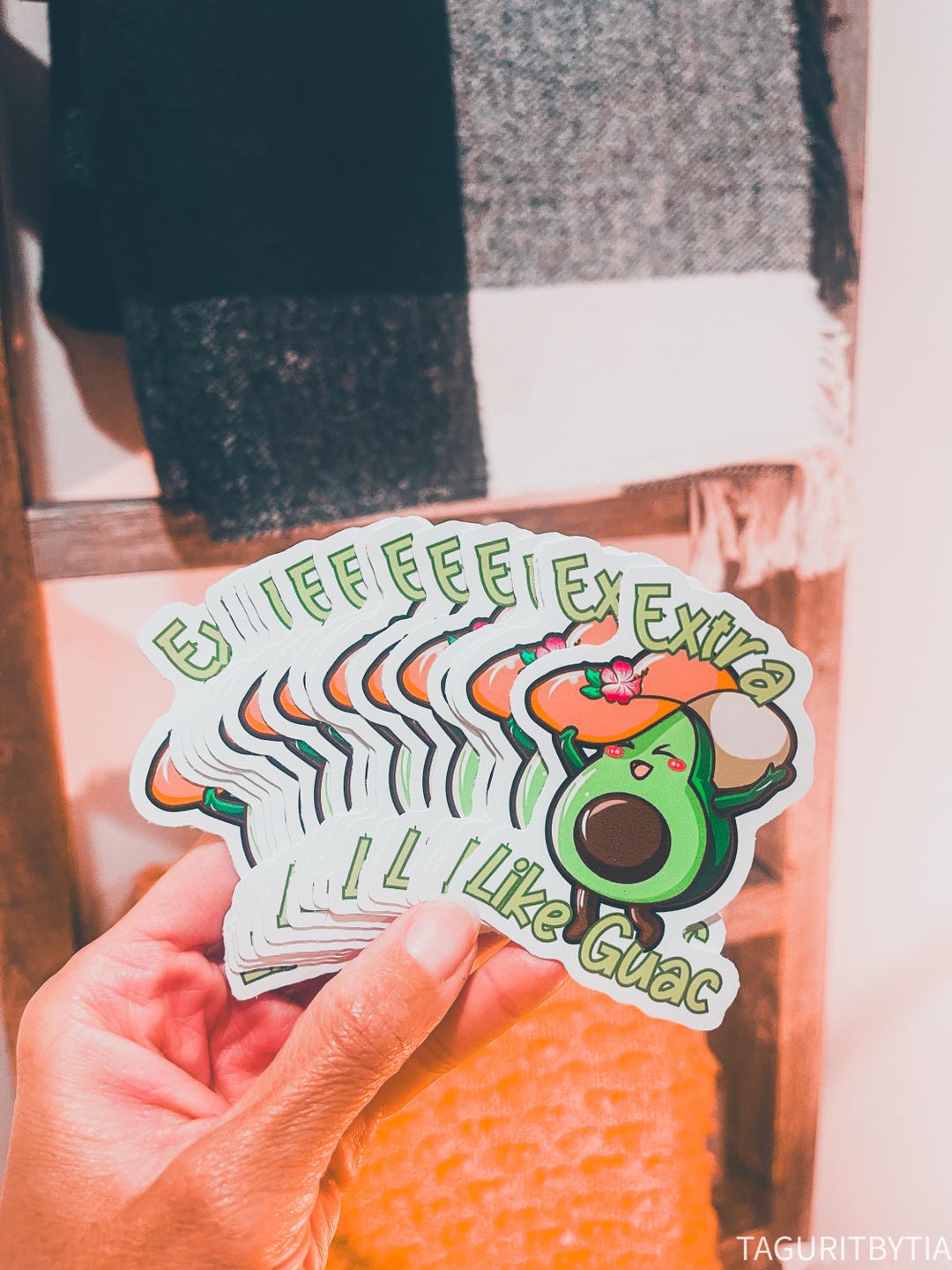 Extra Guac Cute Avocado Sticker – Thick Premium White Vinyl | Wear ...