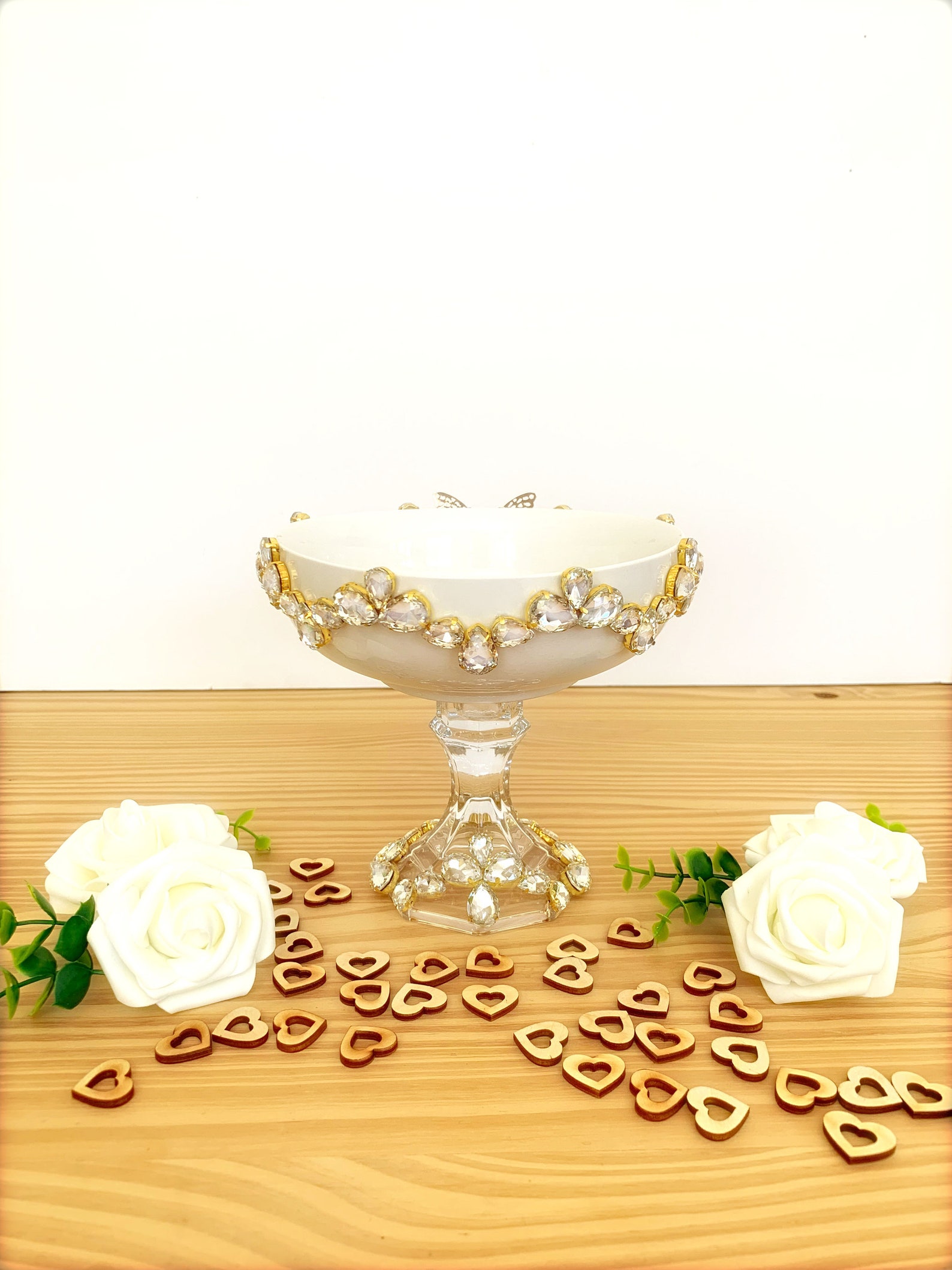 Lustrous White Rose Display Bowl - Etsy