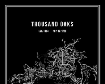 Thousand Oaks Map Ca - Etsy