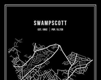 Map of Swampscott Ma - Etsy
