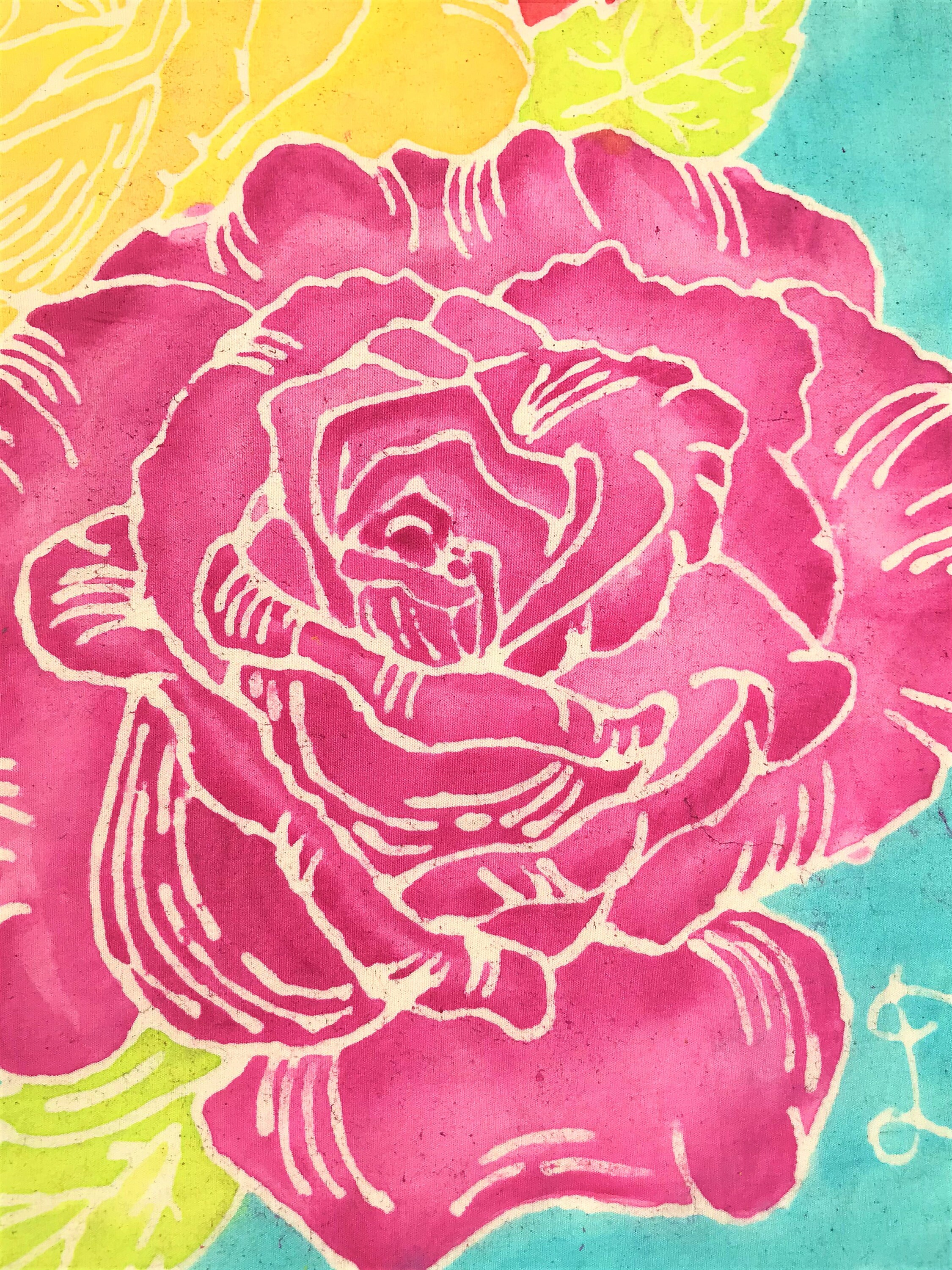 Handpainted and Dyed Batik Roses Wall Hanging: Bright, Colorful, Unique ...