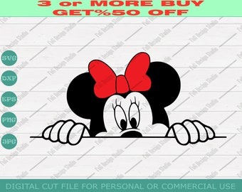 Minnie Peeking Svg - Etsy