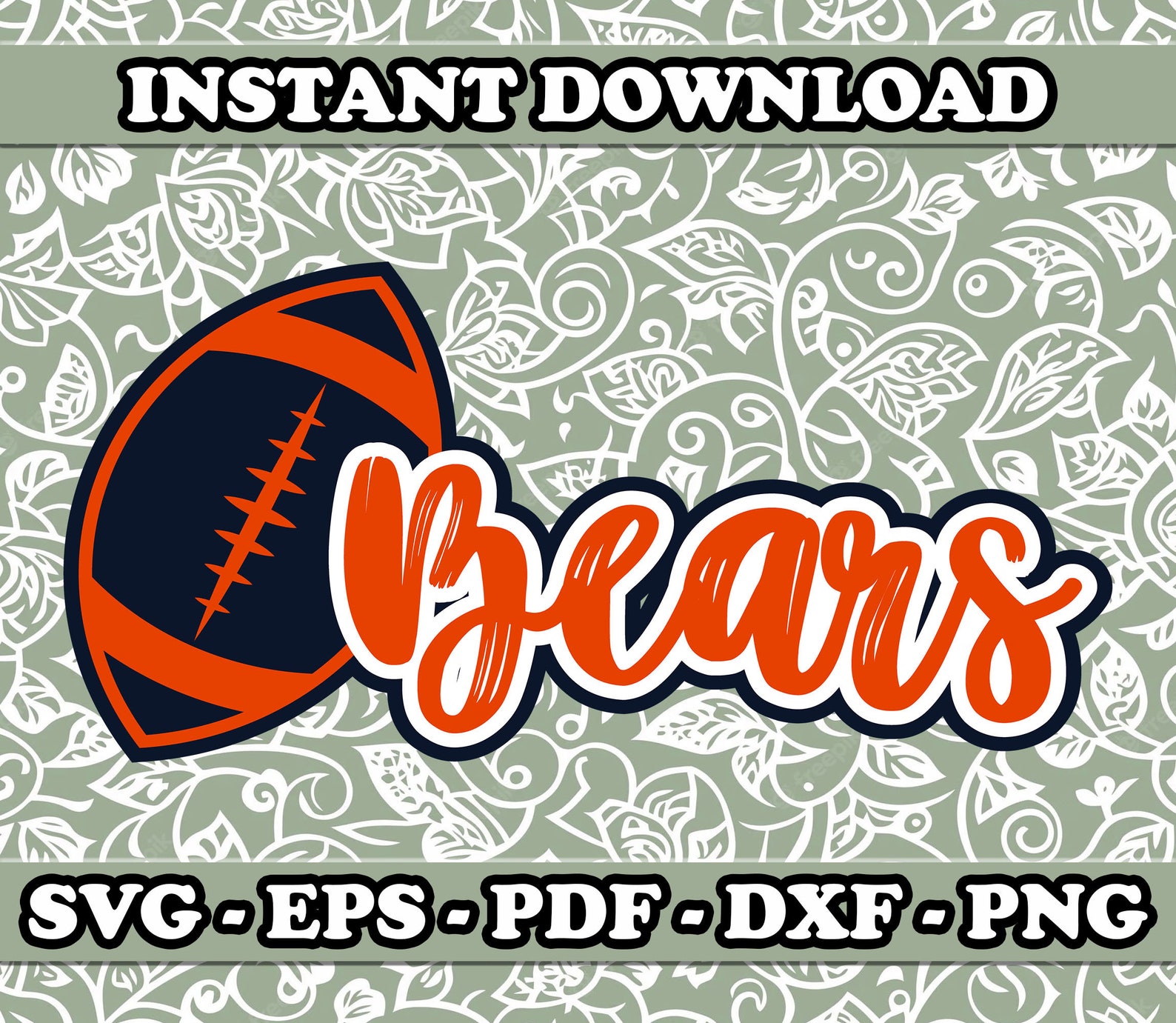 Bears Football Svg, Bears Svg, Bears Png, School Spirit Svg, Team ...